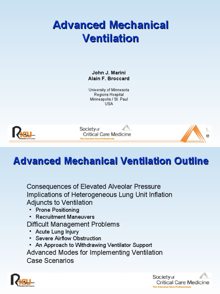 Advanced Mechanical Ventilation FINAL | PDF | Breathing | Lung