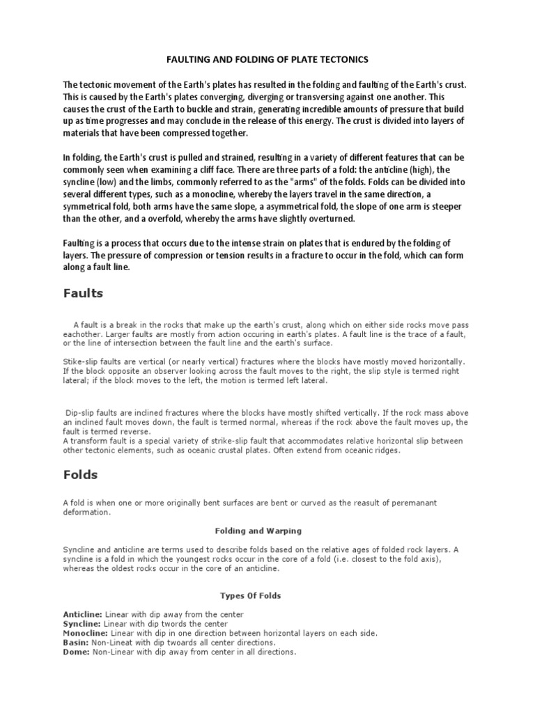 Understanding Faulting and Folding in Tectonics | PDF | Fault (Geology ...
