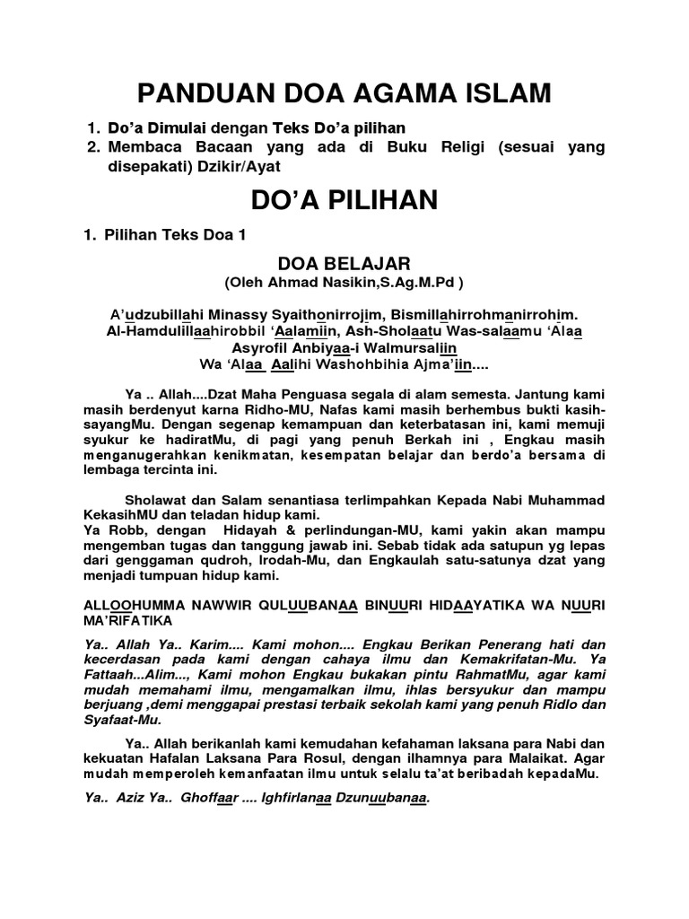 Panduan Doa Pagi dalam Islam | PDF | Agama & Spiritualitas