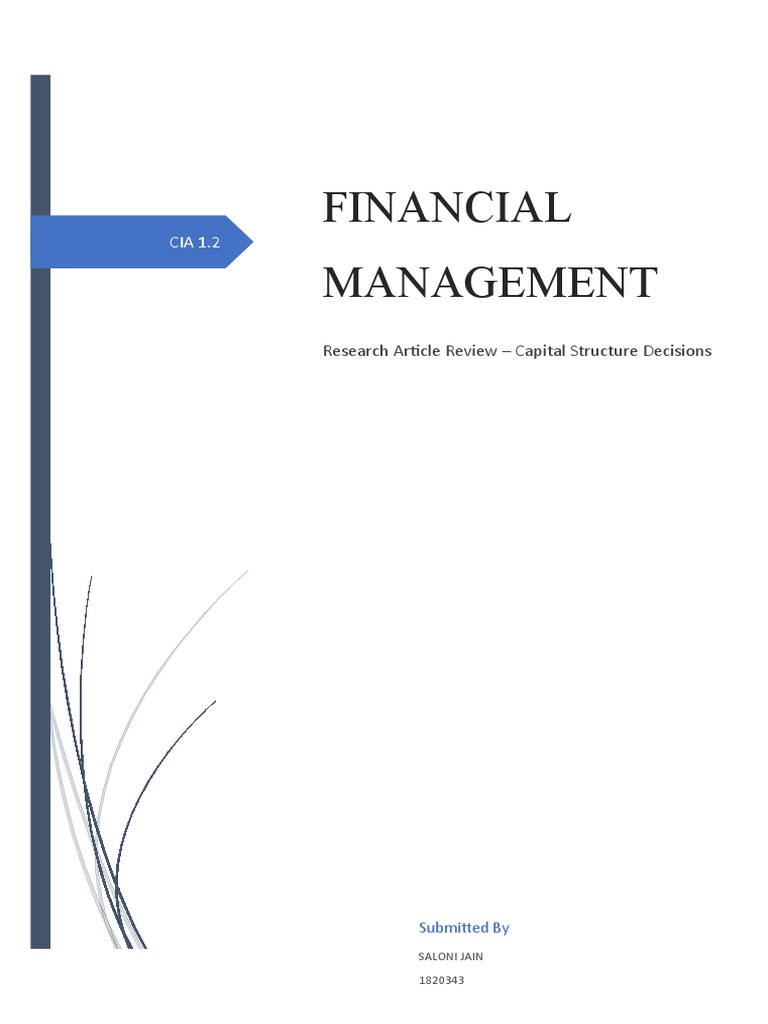 FM Cia Research | PDF | Capital Structure | Cost Of Capital