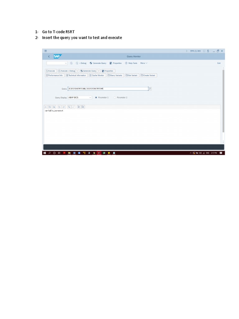 Steps To Check BW Query Output | PDF