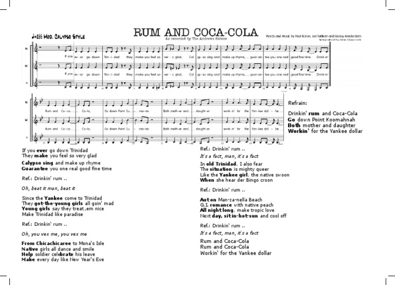 Rum & Coca Cola | PDF