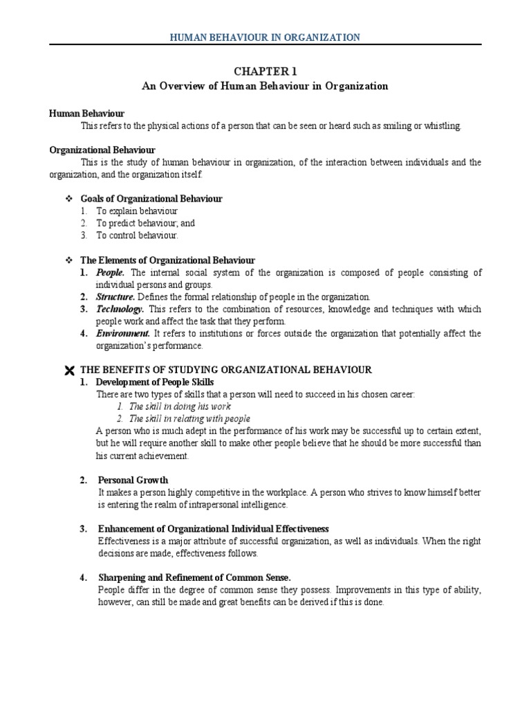 Human Behavior in Organization | PDF | Behavior | Motivation