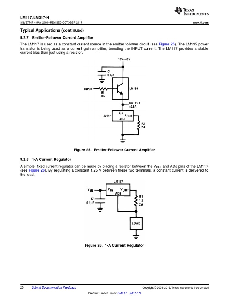 Typical Applications (Continued) : LM117, LM317-N | PDF