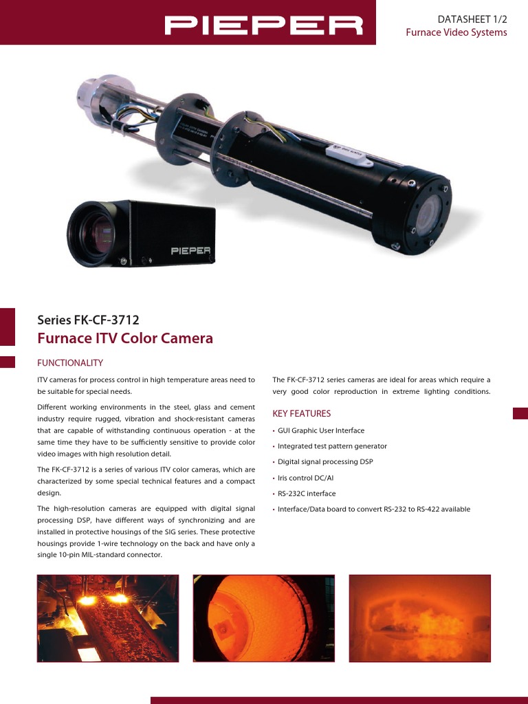 Furnace ITV Color Camera: Series FK-CF-3712 | PDF | Pixel | Camera