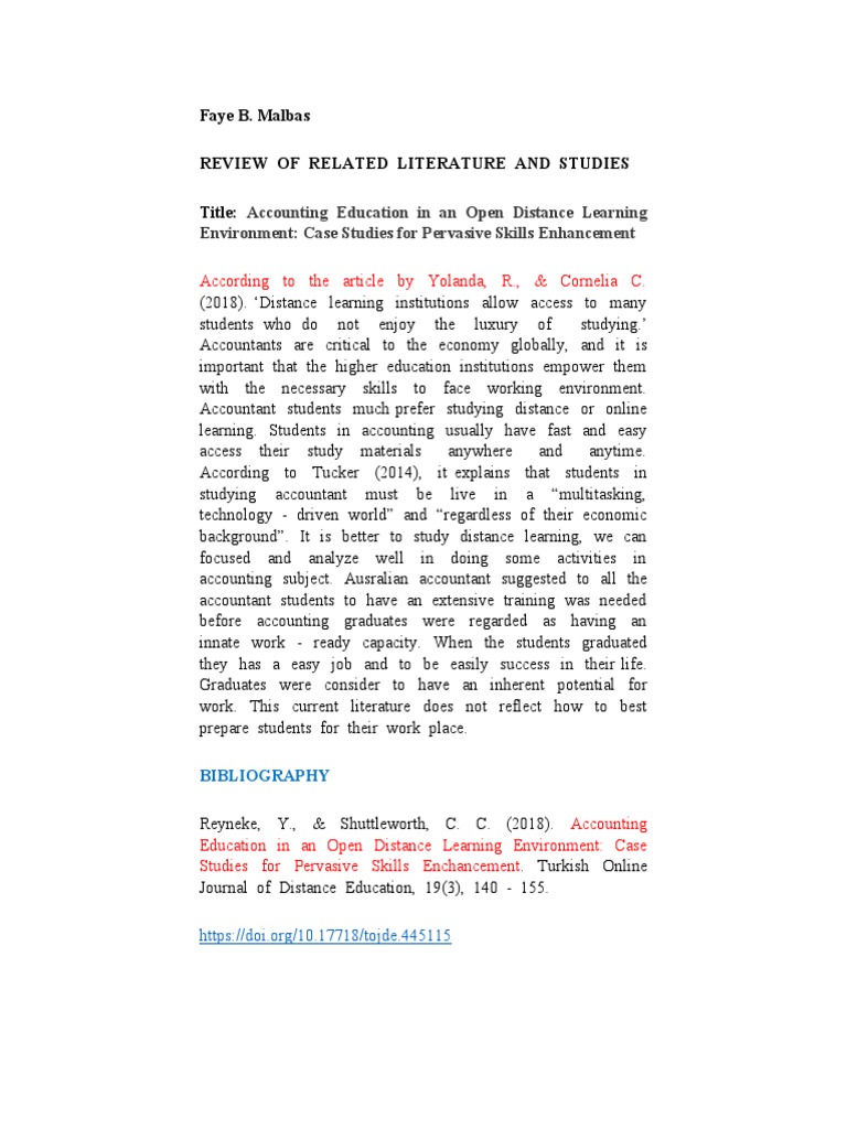 RRL Malbas | PDF | Distance Education | Videotelephony