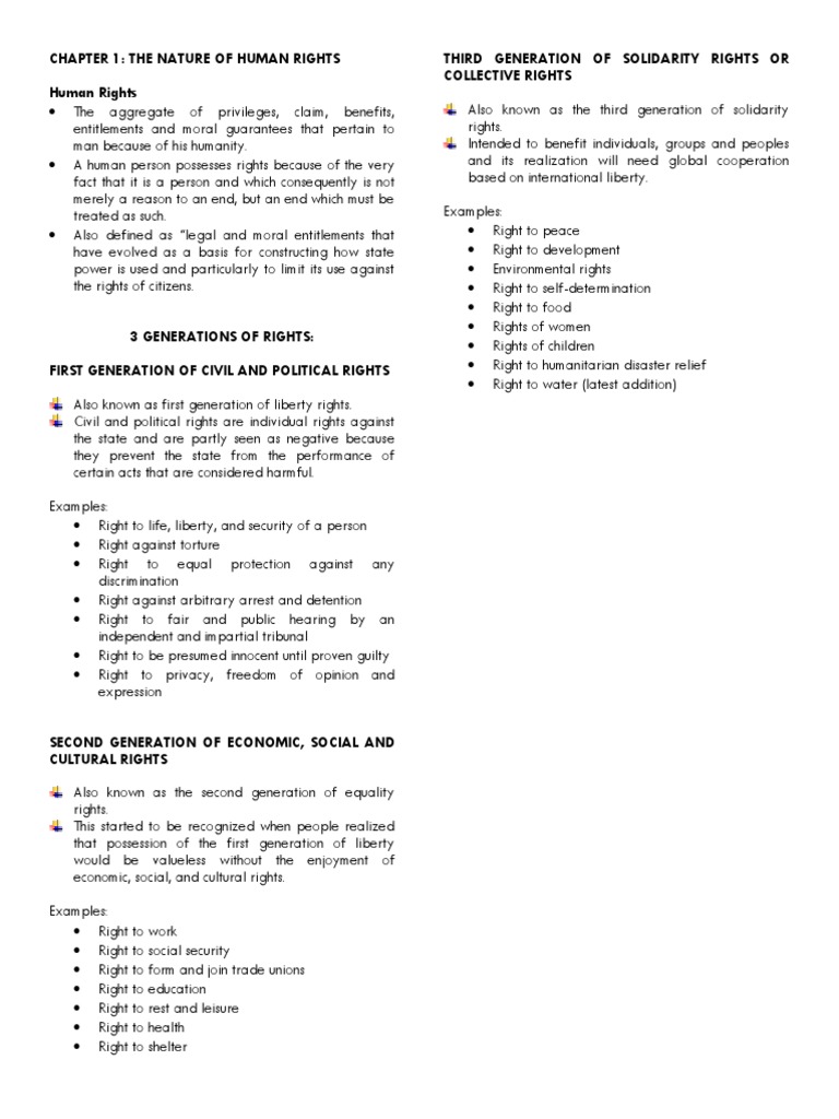 Human Rights - Notes PDF | PDF | Rights | Civil And Political Rights