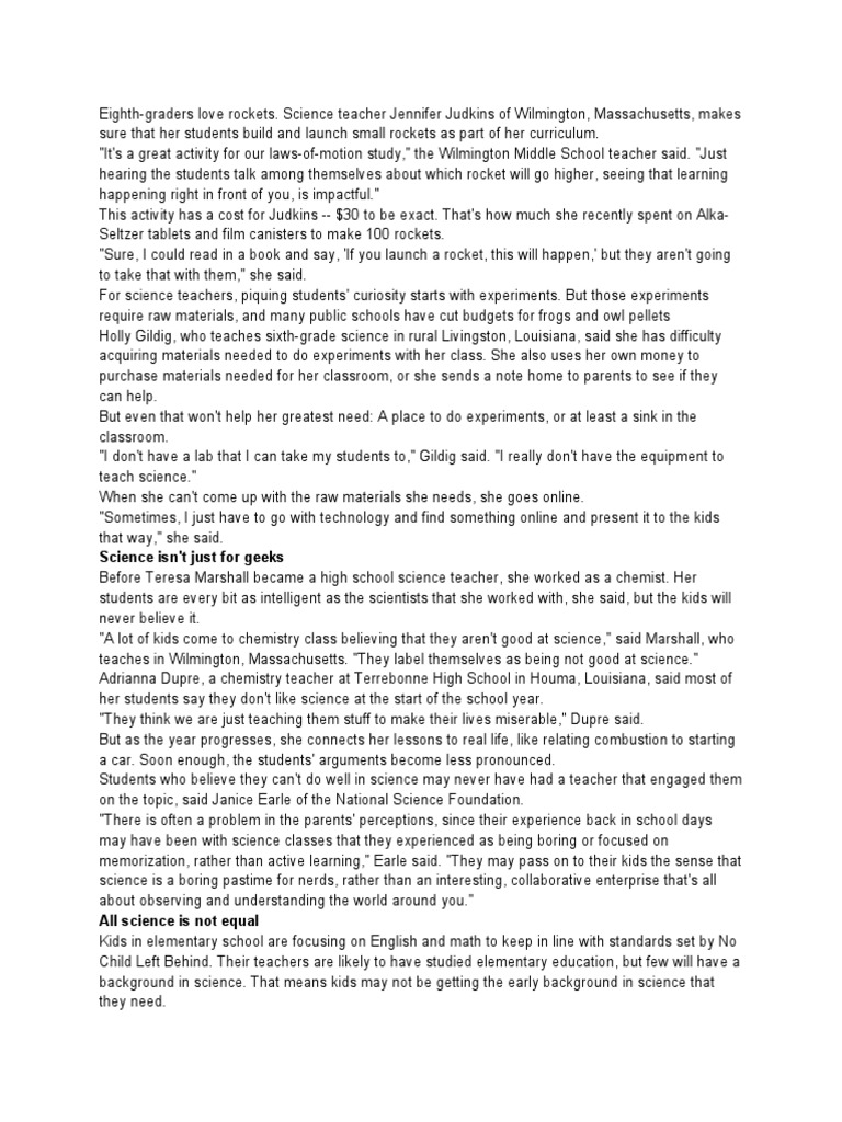 CNN Science | PDF | Teachers | Science