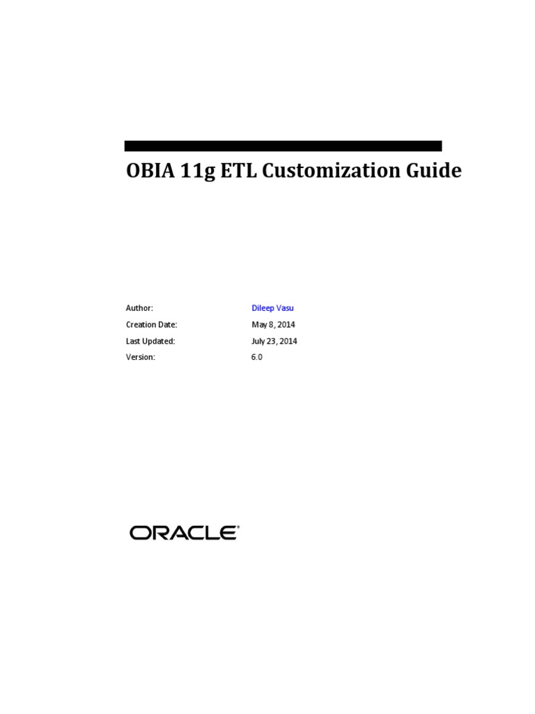 OBIA 11g ETL Customization Guide | PDF | Database Index | Information Retrieval
