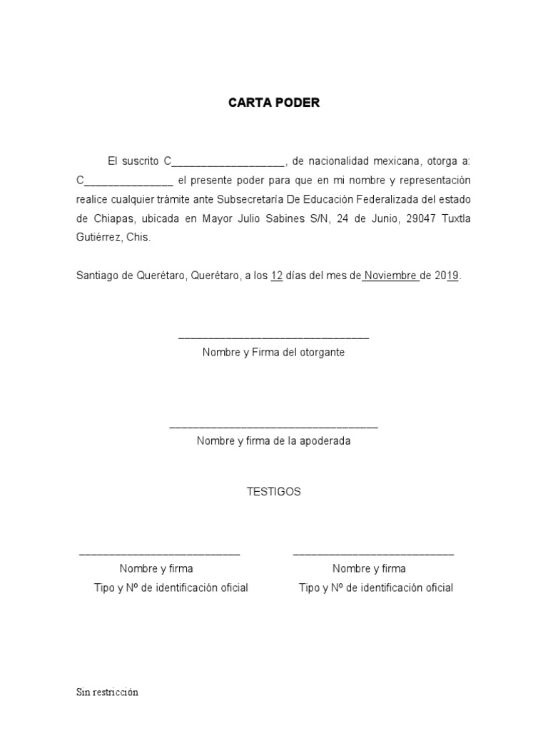 Carta Poder | PDF