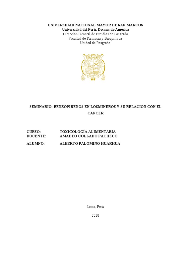 Seminario - Benzopireno | PDF | Hidrocarburo Aromático Policíclico ...