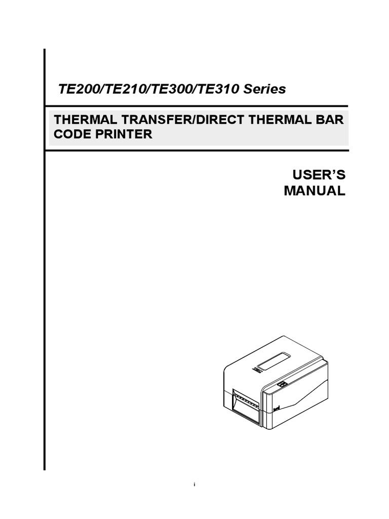 TE200/TE210/TE300/TE310 Series: Thermal Transfer/Direct Thermal Bar ...