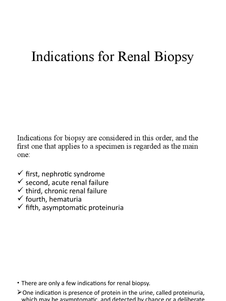 Indications For Renal Biopsy | PDF