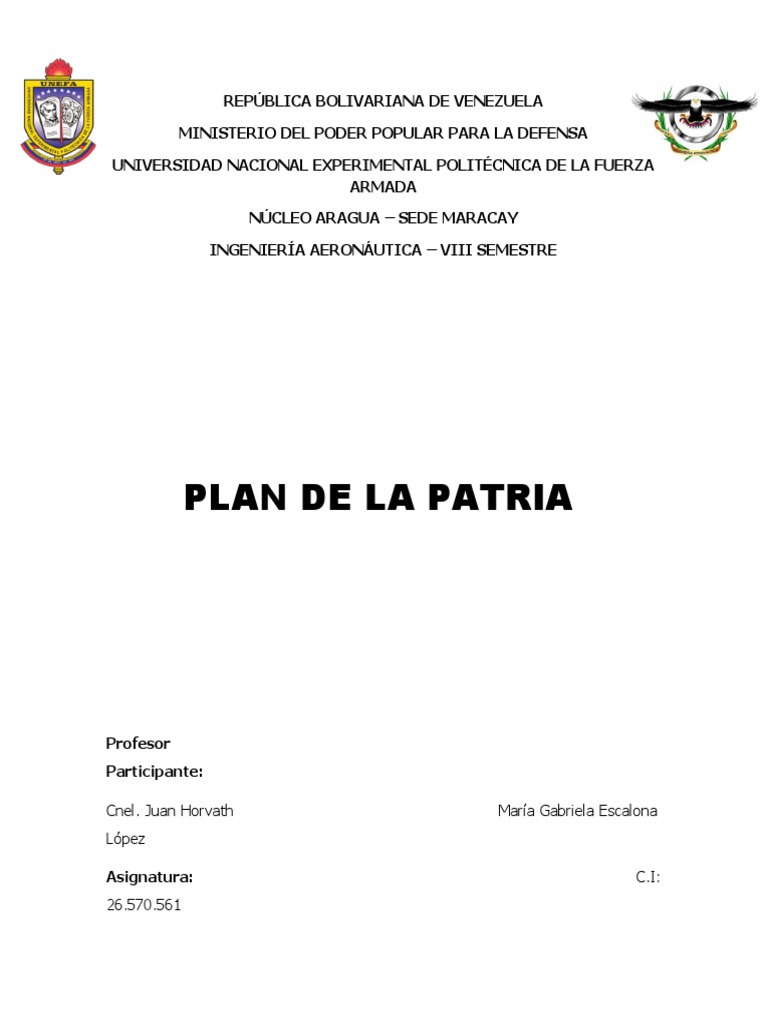 Plan de La Patria | PDF | Hugo Chavez | Venezuela