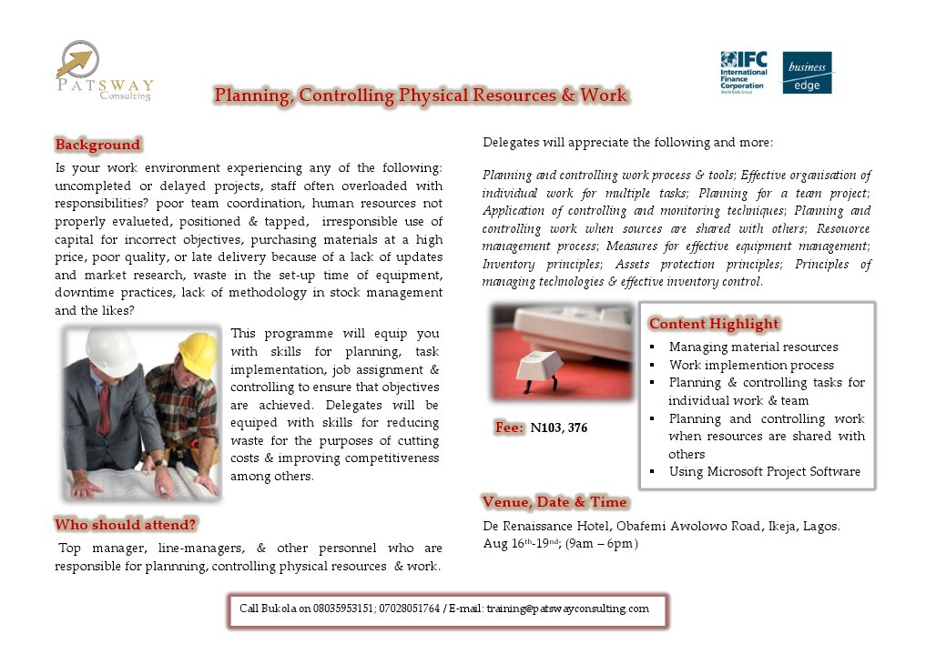 Planning Controlling Physical Resources & Work | PDF | Human Resources ...
