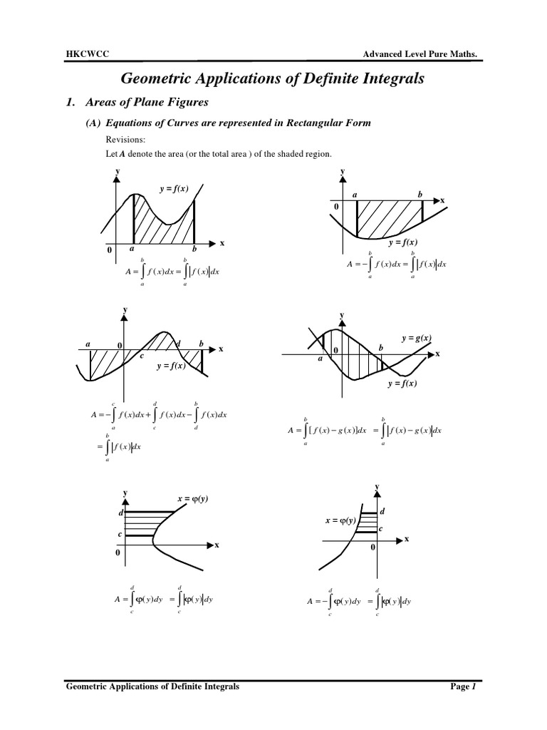 Geometric Applications of Integrals | PDF | Analytic Geometry ...