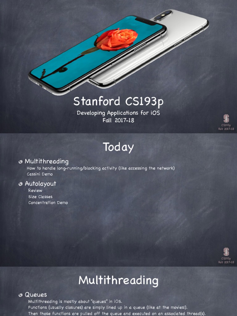 Stanford CS193p: Developing Applications For iOS Fall 2017-18 | PDF | Thread (Computing) | Computing