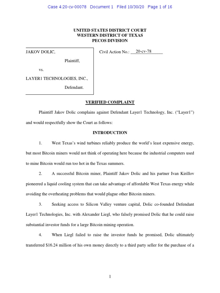 Dolic V S Layer1 | PDF | Diversity Jurisdiction | Trust Law