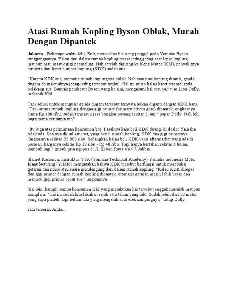 Atasi Rumah Kopling Oblak | PDF