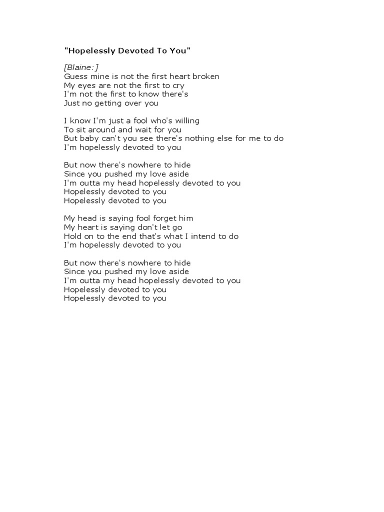 Hopelessly Devoted To You | PDF