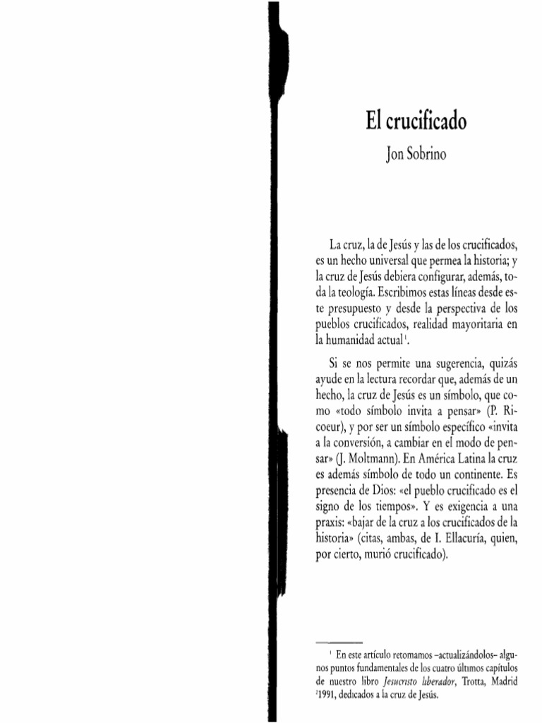 Sobrino, J. - El Crucificado PDF | PDF | Poncio Pilato | Evangelios