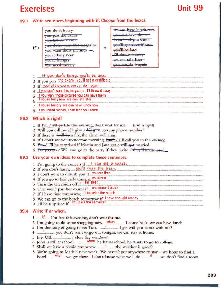 Zero and First Conditional Exercises PDF | PDF