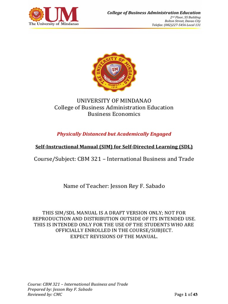 CBM 321 Module | PDF | Macroeconomics | Fiscal Policy