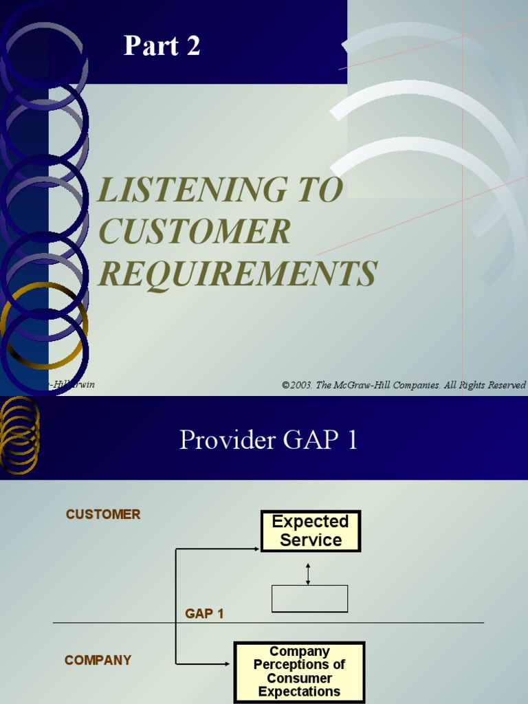 Listening To Customer Requirements: Mcgraw-Hill/Irwin ©2003. The Mcgraw ...
