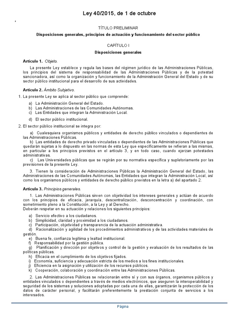 Ley 40-2015 | PDF | Administración Pública | Virtud