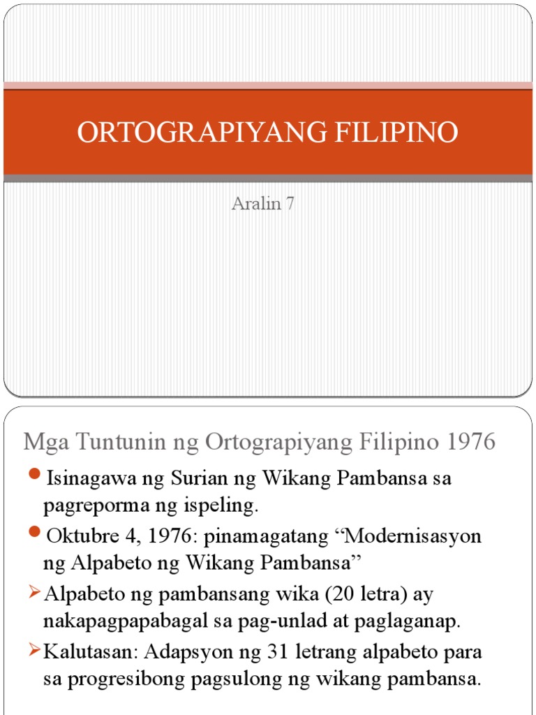 Ortograpiyang Filipino | PDF