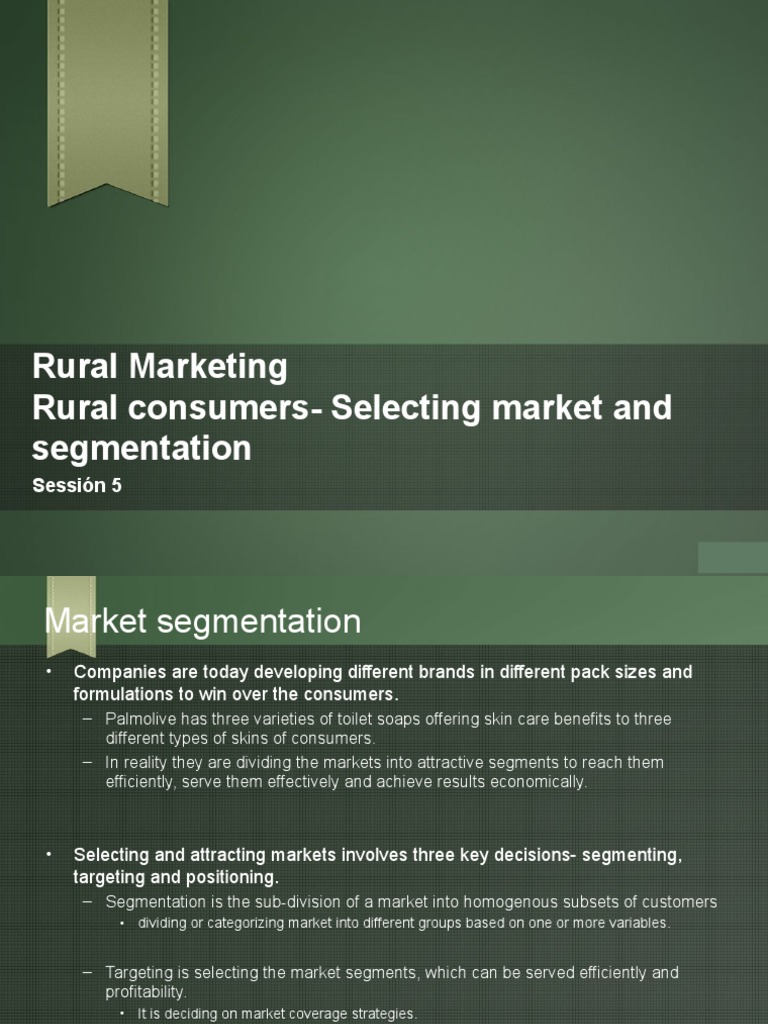 Rural Marketing Rural Consumers-Selecting Market and Segmentation | PDF ...