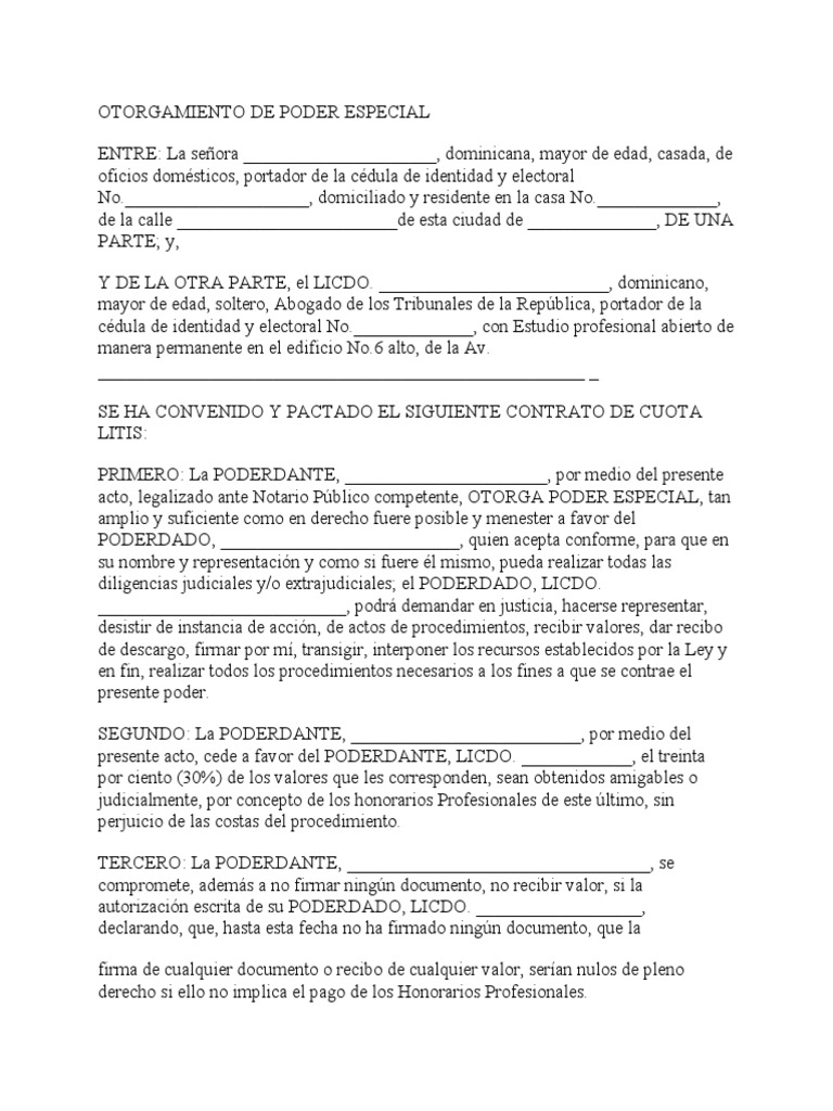 Otorgamiento de Poder Especial | PDF | Instituciones sociales | Ciencias sociales