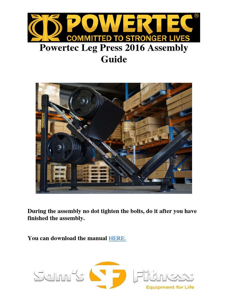 Powertec Leg Press Assembly Guide | PDF
