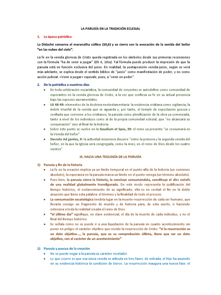 La Parusía | PDF | La resurrección de Jesús | Jesús