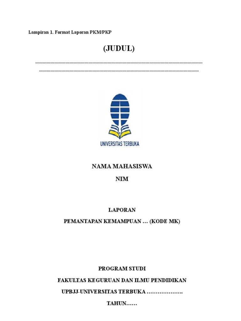 Format Halaman Judul Laporan PKP | PDF