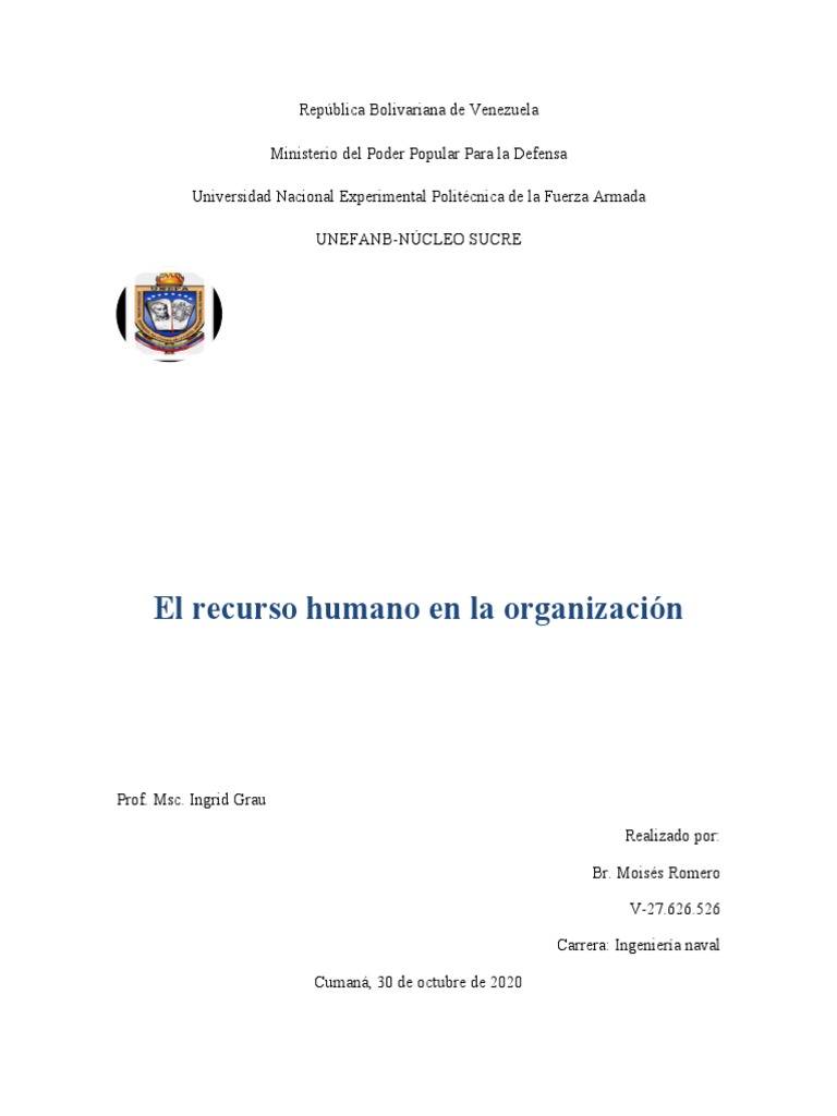El Recurso Humano en Las Organizaciones | PDF | Motivación | Motivacional