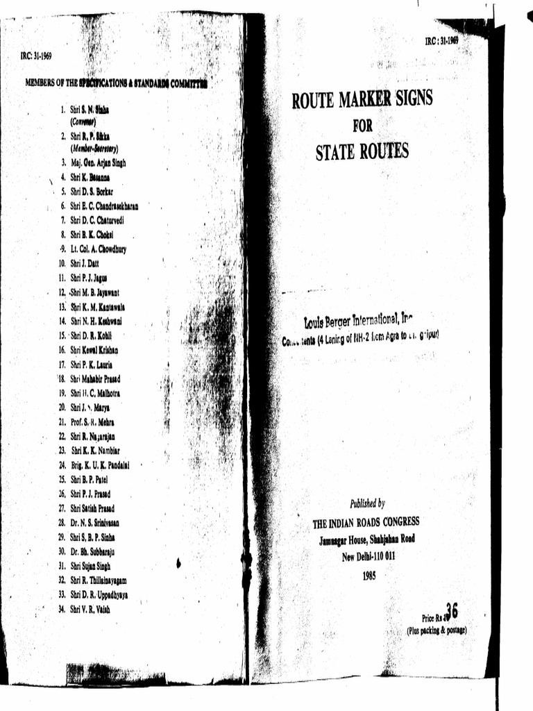IRC 031-1969 Route Marker Signs For State Routes | PDF