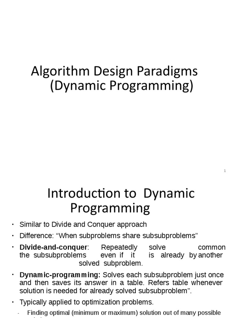 Algorithm Design Paradigms (Dynamic Programming) | Download Free PDF | Dynamic Programming ...
