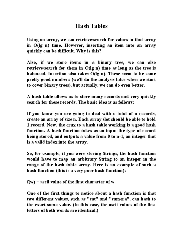 Hashing Pdf Array Data Structure Applied Mathematics