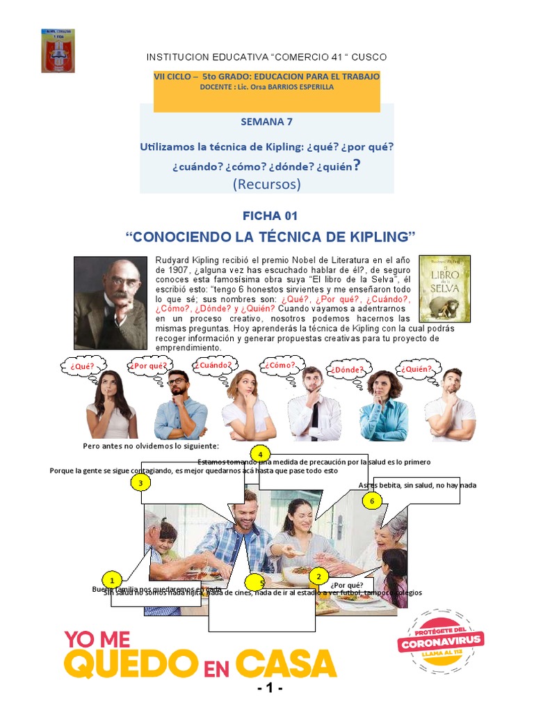 Recurso - Utilizamos La Tecnica de Kipling - Compressed | PDF | Rudyard ...