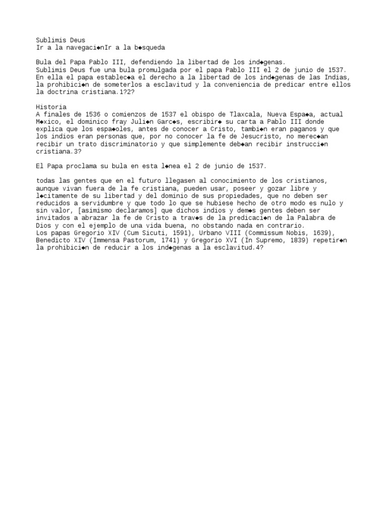 La defensa de la libertad de los pueblos indígenas: La bula Sublimis ...