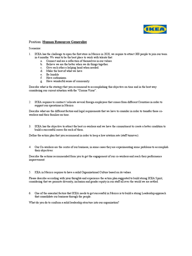 HR Generalist Scenarios | PDF