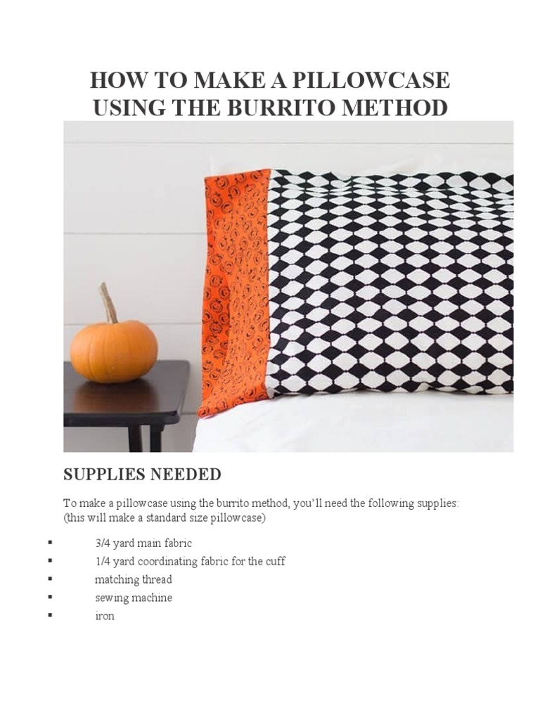 Burrito Pillowcase | PDF | Seam (Sewing) | Sewing
