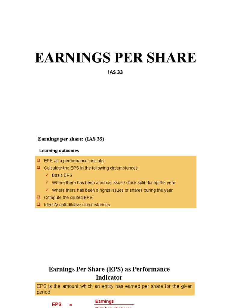 Ias 33 Eps | PDF | Earnings Per Share | Dividend