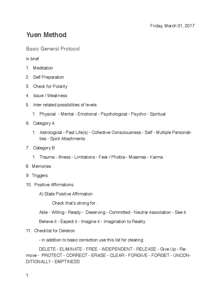 Yuen Method Basic Protocol Guide | PDF | Vertebral Column | Chakra