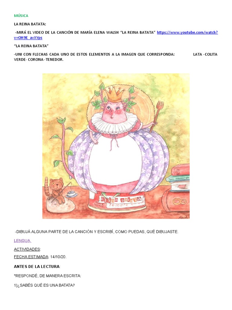Actividades de La Reina Batata | PDF