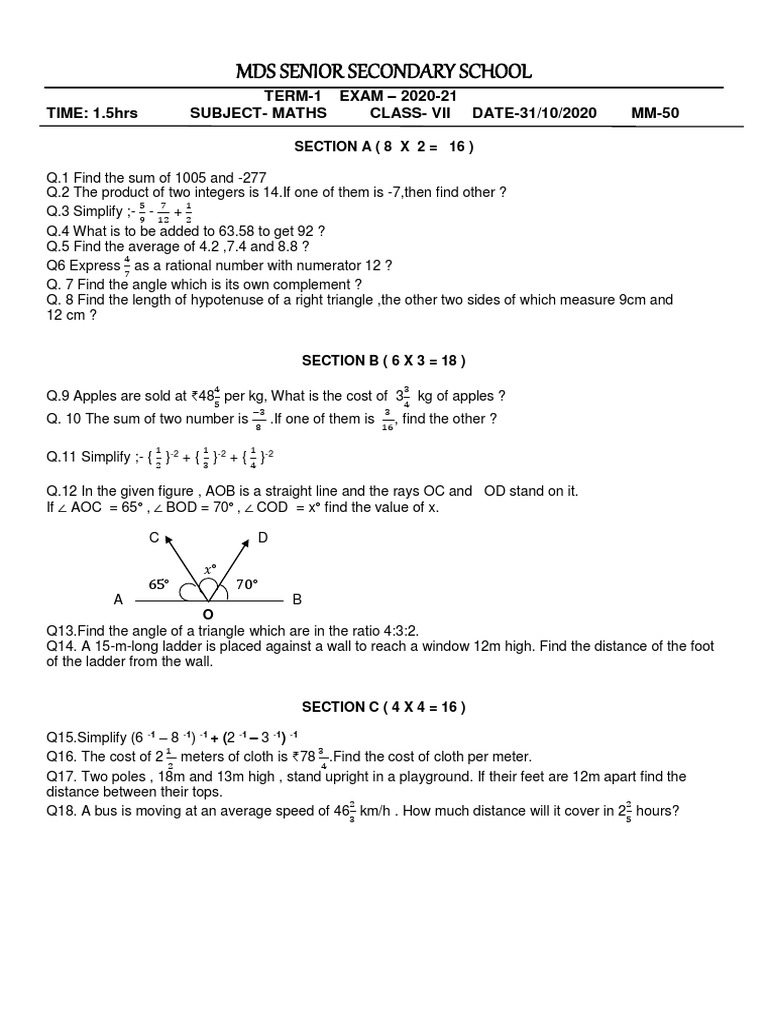 Maths Paper PDF | PDF | Space | Elementary Mathematics