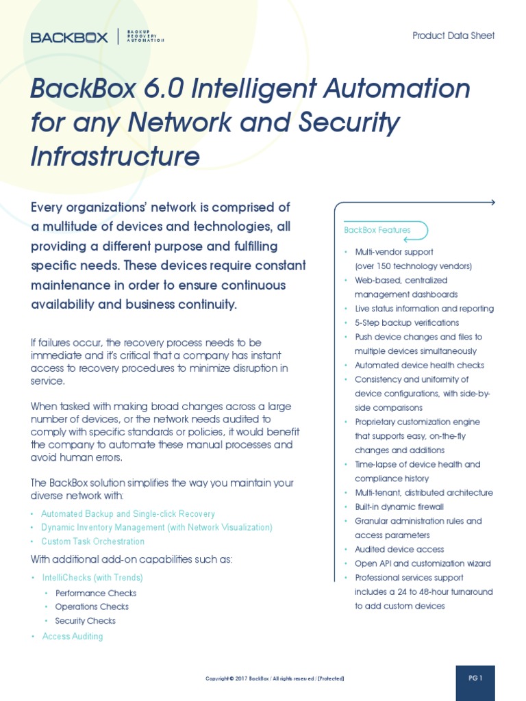 BackBox 6.0 Datasheet Interactive 32318-Print | PDF | Backup | Automation