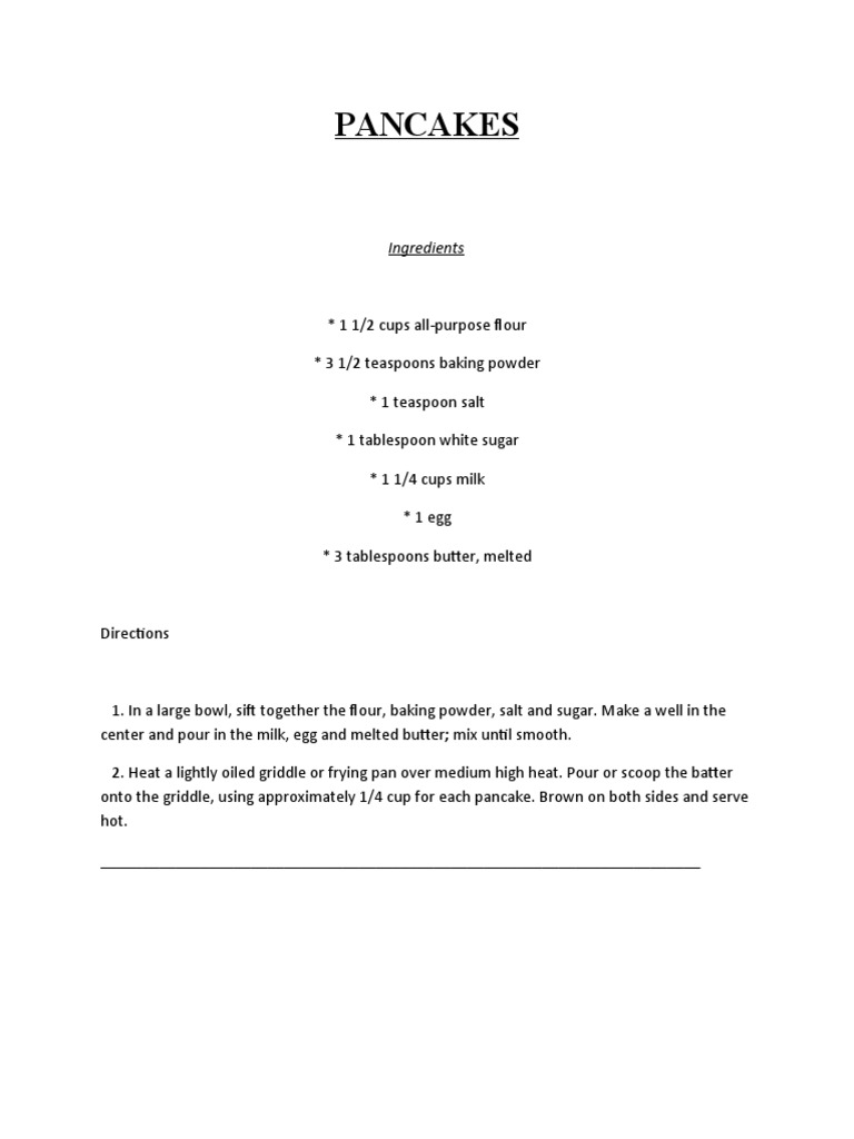 PANCAKES | PDF