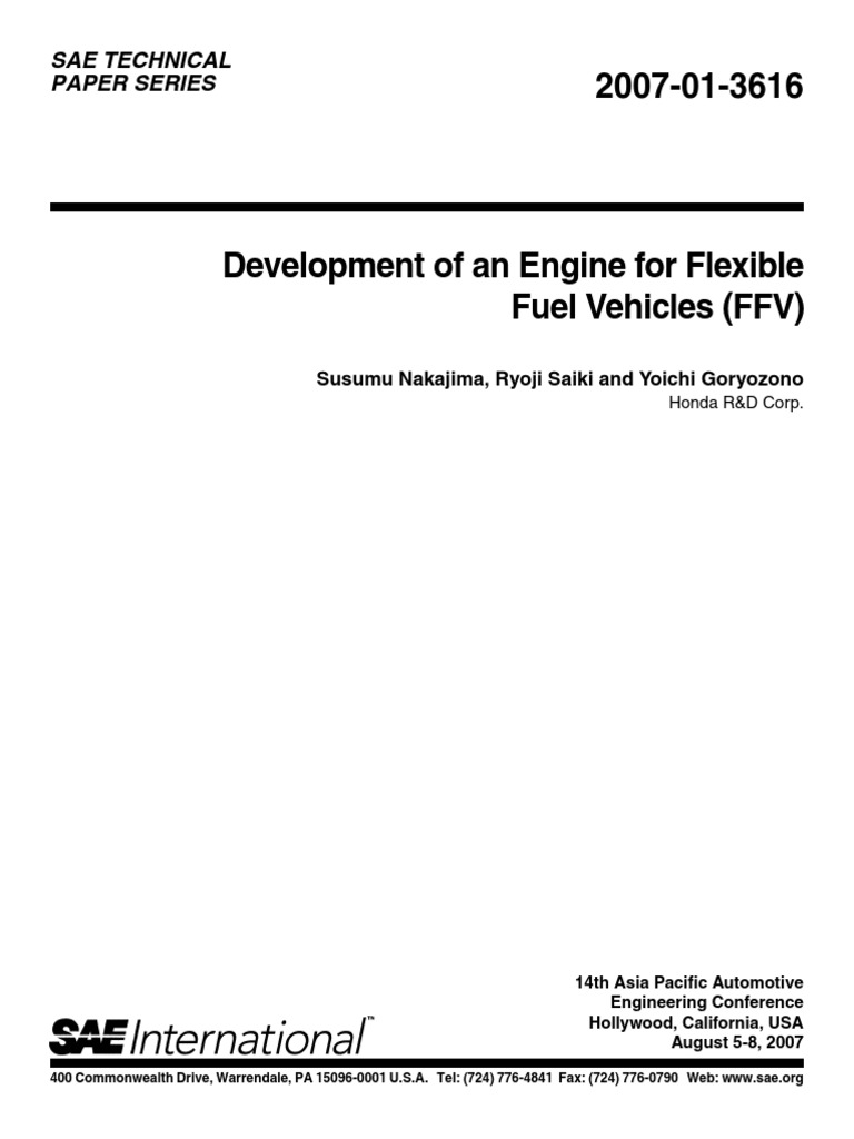 Sae Technical Paper Series: Susumu Nakajima, Ryoji Saiki and Yoichi ...